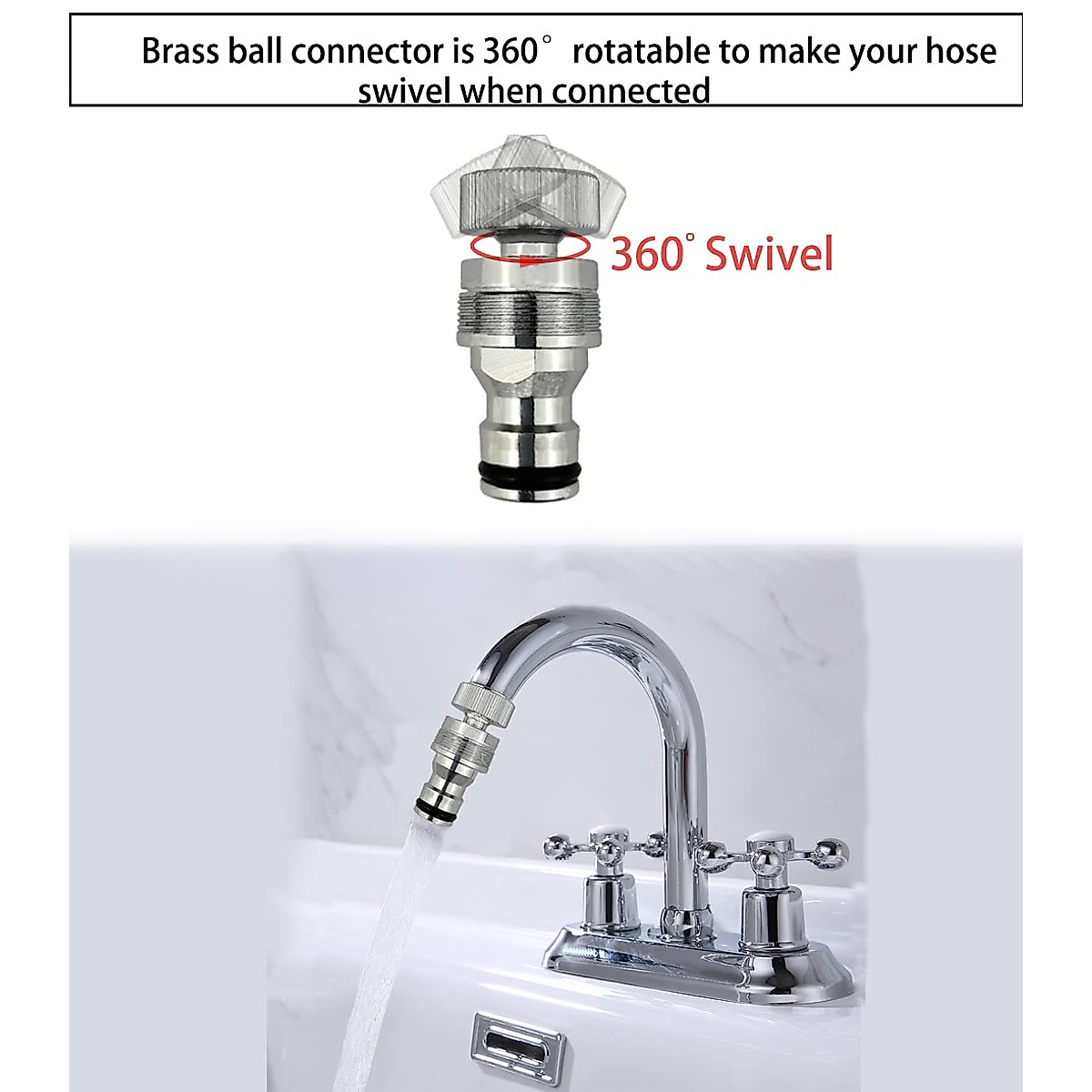 G-Sunny Quick-Connect Sink Faucet Sprayer Kit, Sink Hose Sprayer Accessories, Detachable Metal Adapter With Hand Shower,Hair Washing,Pet Cleaning,for Bathroom/Kitchen (Quick Connect Sprayer)