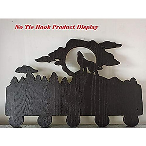 Howling Wolf Key Hook-Wildlife Animal Wall Hooks,Wall Door Clothes Coat Hat Hanger Key Holder with 5 Metal Hooks Strong Adhesive Sticker Wood Hook, Wildlife Animal Home Décor.(W1)