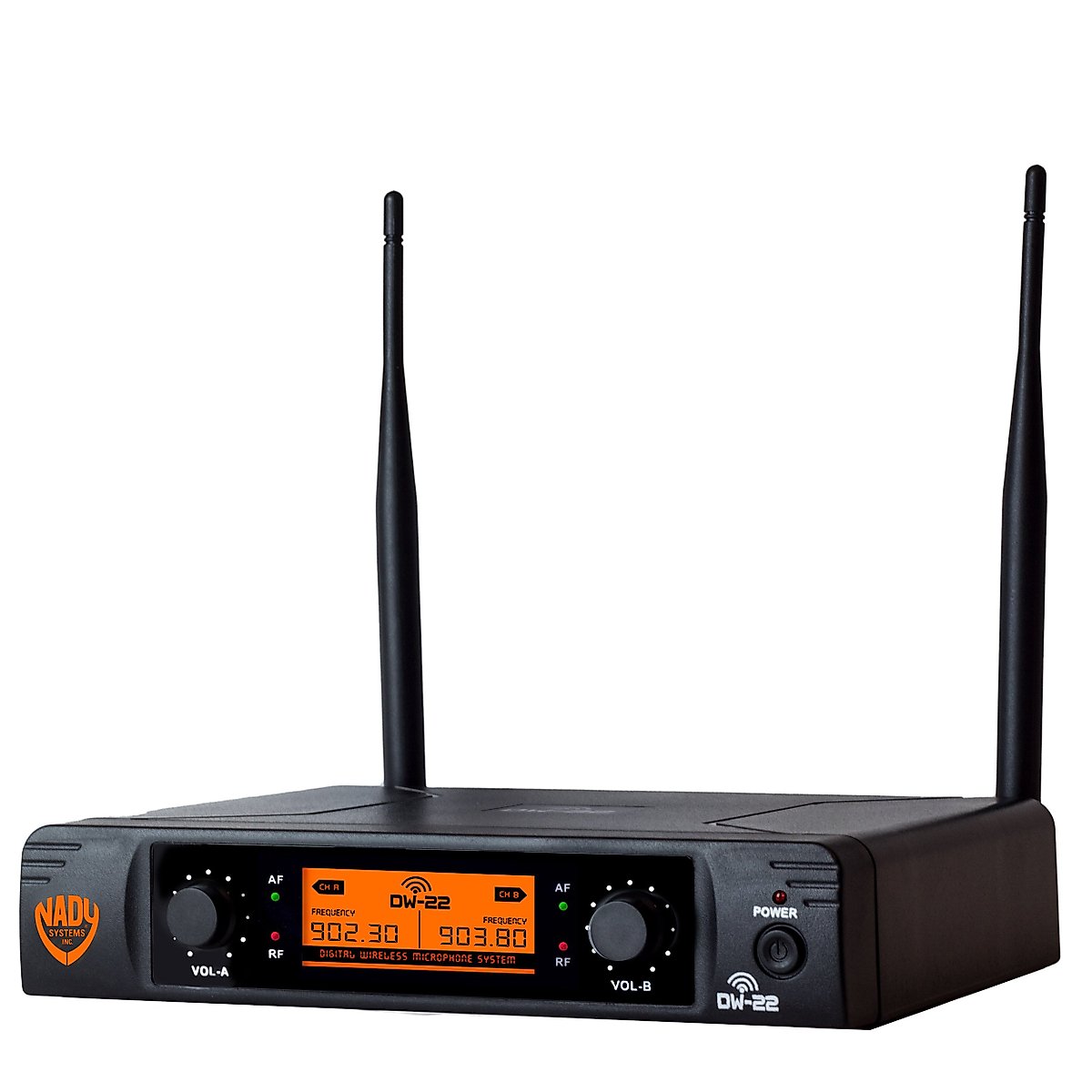 Nady DW-22 Dual Digital Wireless Handheld Microphone System – Dual Fixed UHF Frequency – Ultra-Low Latency with QPSK Modulation - Dual XLR and Mixed ¼” outputs