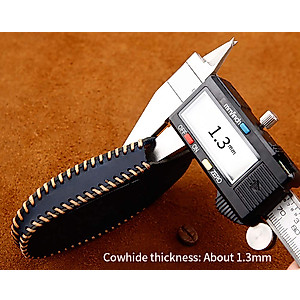 ontto Key Fob Cover for 2018 2019 Land Rover Range Rover Remote Keycase Shell Holder Genium Leather Protector Keychain Blue