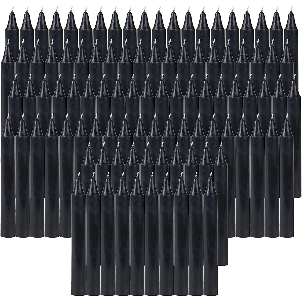 NORDICO Candlelights 100 pcs Bulk Black Candles-Magic Ritual Small Mini Spell Chime Candles-for Pagan and Witchcraft Altars-4 inch X 1/2 inch Diameter