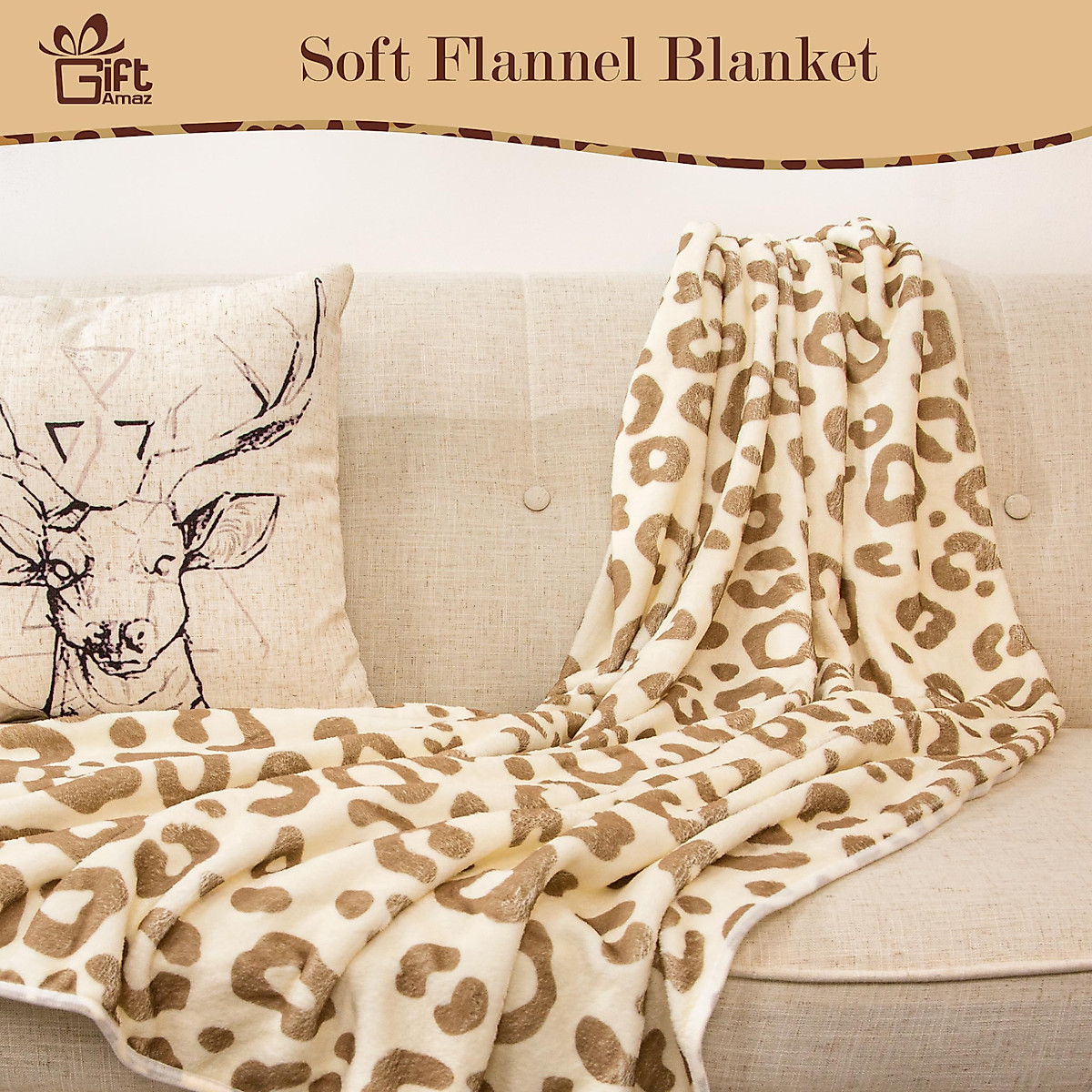 GiftAmaz Leopard Gifts for Women, Get Well Soon Gifts with Leopard Tumbler and Blanket, Care Package Thinking of You Birthday Gifts Basket Set, Leopard Print Christmas Gifts Box for Women Friend Mom