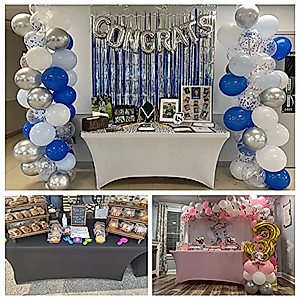 Pzzpzs Spandex Table Cover Fitted Rectangle 6FT Folding Tables Stretchable Fabric Lycra Tablecloth for Wedding, White