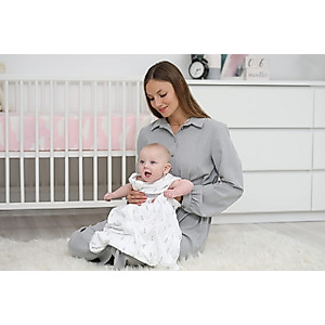 Baby Sleeping Bag Sack – Infant Sleeping Bags – 3 Pack - Pure Cotton Unisex Zip Up Wearable Blanket for Sleeping Boys & Girls (Grey Plaid, 6-12 Months)