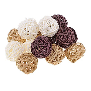Harilla 50pcs Wicker Rattan Balls Decorative Orbs Vase Fillers, Wicker Balls for Decorating, Wedding Ceremony, Bridal Shower Party, Home Garden Decoration