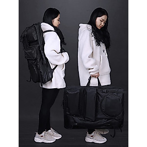 Art Portfolio Carry Bag 4K Canvas Artist Backpack Adjustable Shoulder Bag Tote Artist Portfolios Case Water-Resistant Drawing Board Bag for Art Supplies Storage Transport Traveling, 26 x 19 Inch