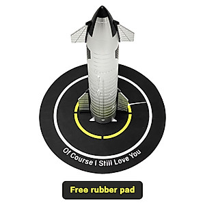 1:144 Scale SpaceX Starship Model 13.43in Height Durable Plastic Material, includes Recovery Ship Rubber Mat. Birthday Gift and Collectible for Space Enthusiasts