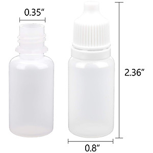 Nicunom 150 Pack Plastic Dropper Bottle, 10ml Clear Empty Squeezable Drop Bottles Essential Oil Bottle Containers Eye Liquid Dropper with Cap
