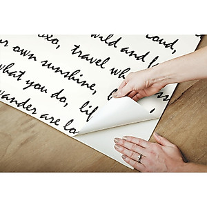 RoomMates RMK9005WP Black Dream Big Script Peel and Stick Wallpaper 20.5" x 16.5 feet