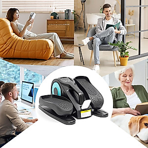 Under Desk Elliptical Machine, Portable Ellipse Leg Exerciser Machine with Remote Control, Mini Elliptical Supports Auto & Manual Mode, Exerciser for Seniors Adults and Teens, Black
