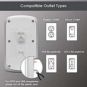 BESTTEN 1200-Joule Wall Mount Surge Protector, 4 USB Charging Ports (5VDC/4.2A) and 3 Grounded Outlets (15A/125V/1875W), ETL Listed, White