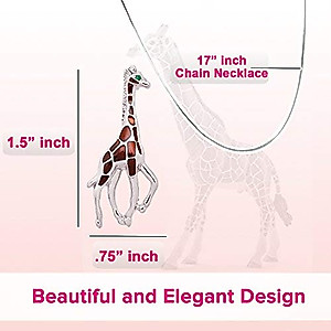 Lola Bella Gifts Giraffe Pendant Necklace with Gift Box