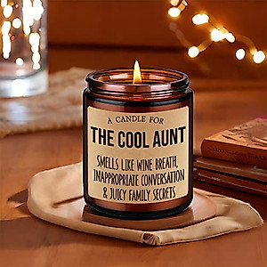 Miracu Cool Aunt Candle, Aunt Gifts from Niece, Nephew - BAE Best Aunt Ever Gifts, Funny Birthday Gifts for Aunt, Auntie, Titi, Best Aunt, Favorite Aunt, Cool Aunt - New Aunt, Promoted to Aunt Gifts