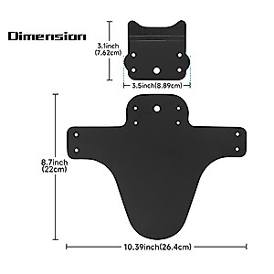 YHT 2 Pack Mountain Bike Fenders, High Compatible Bicycle Mudguard Fits 26", 27.5", 29", Thicken Widen Front and Rear Mud Guard, MTB Fender, Frame Guards, Black…