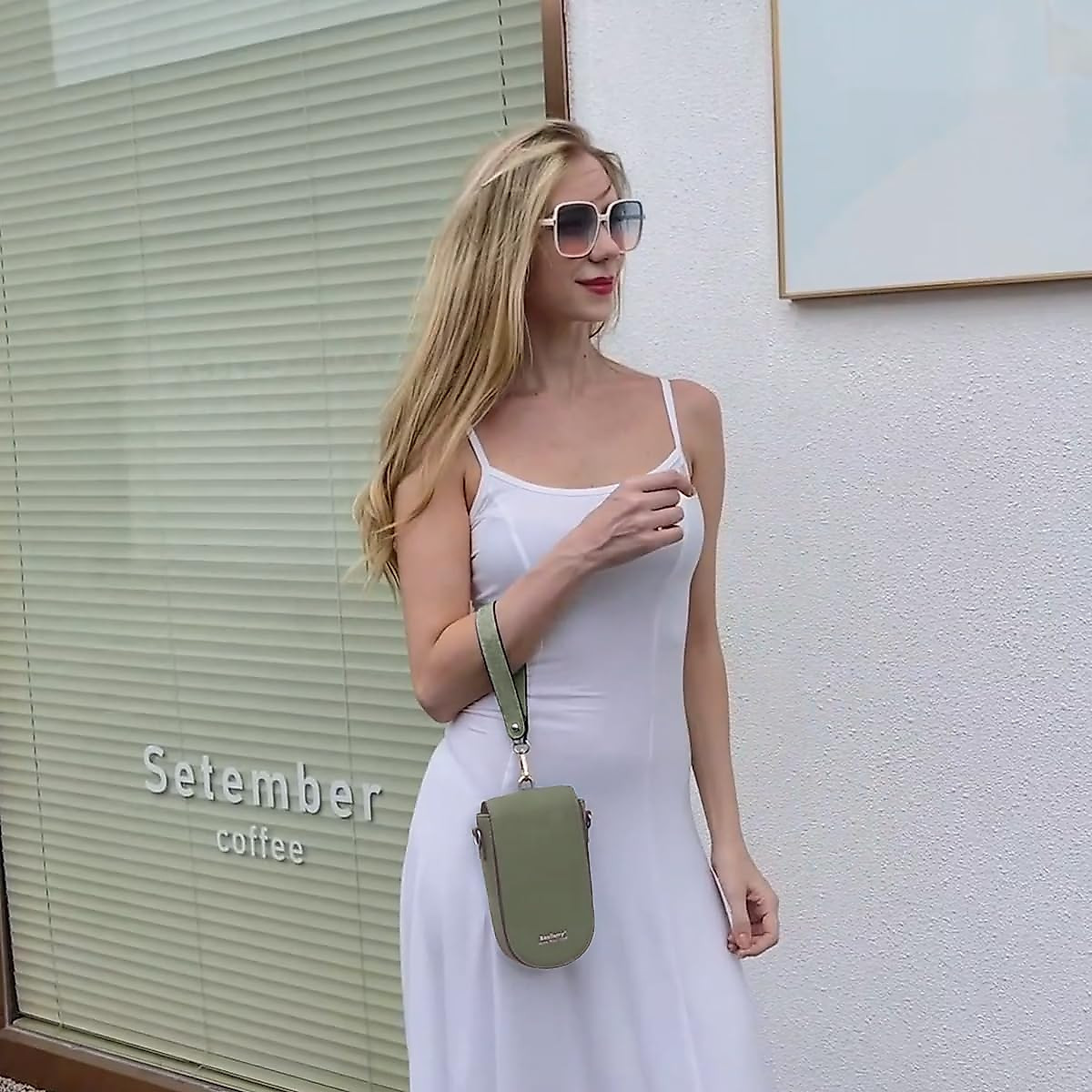 Sunwel Fashion Trendy Cell Phone Bag 5 Card Slots Mini Crossbody Bag Phone Purse Detachable Wristlet for Women Girls