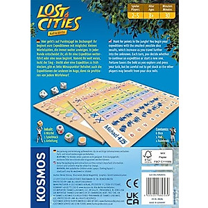 Lost Cities: Roll & Write | A Family Friendly Game from Kosmos Games |by Reiner Knizia | for 2 to 5 Players, Ages 8 and up