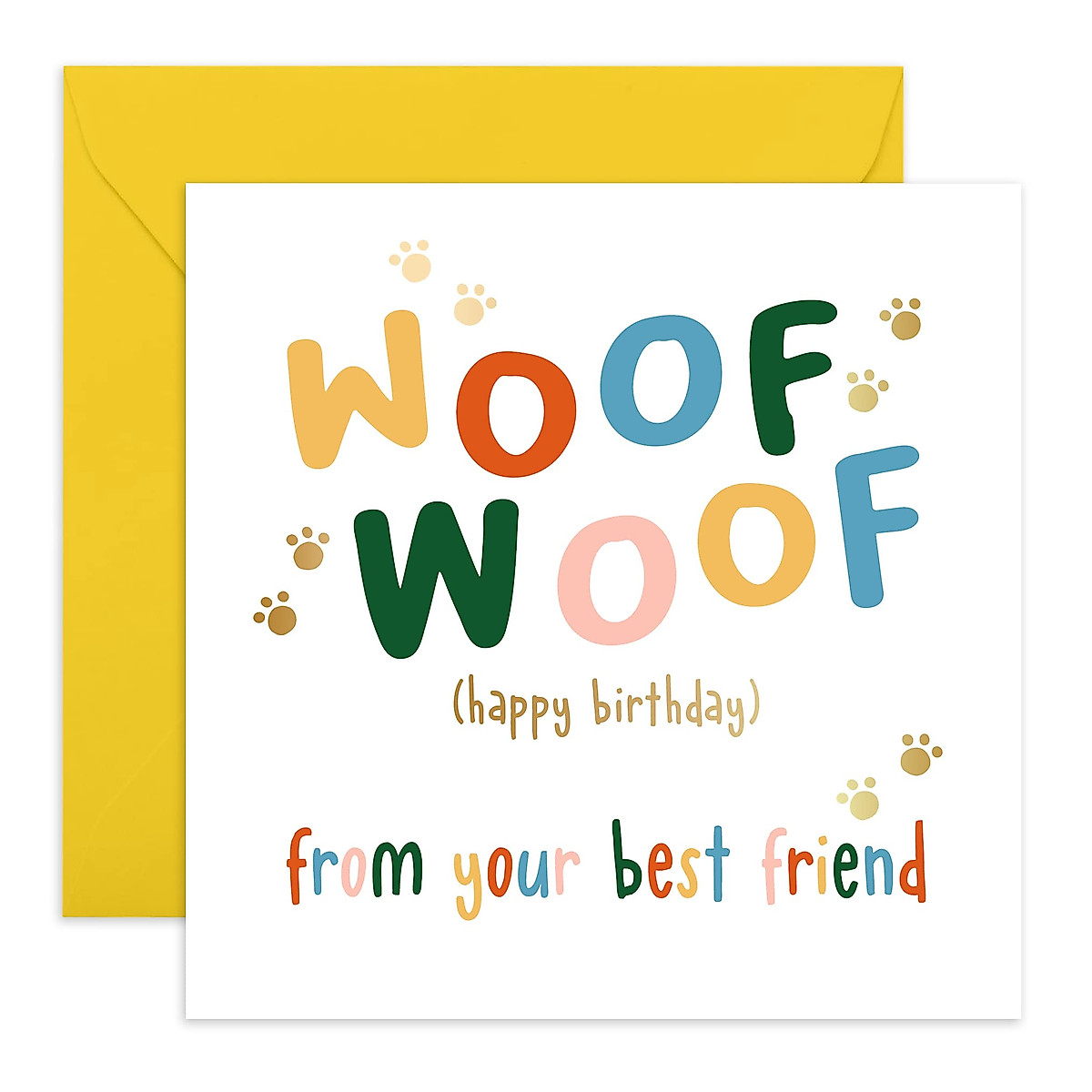 CENTRAL 23 - Woof Woof, Happy Birthday' - Cute Funny Birthday Card from Pet Puppy Dog to Owner - For Him Her Men Women Wife Husband Sister Brother Daughter Son Mom Dad - Comes with Fun Stickers