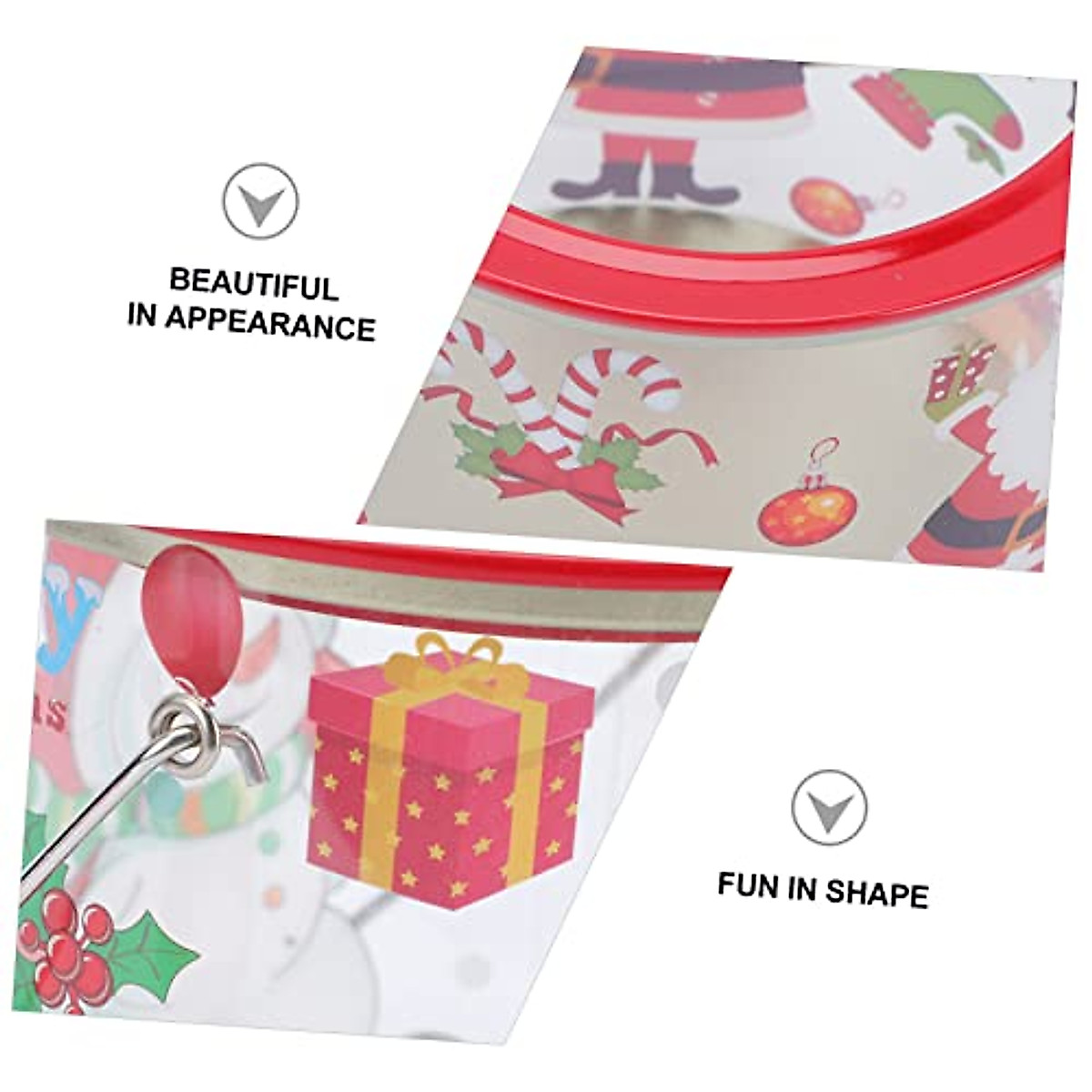 NOLITOY 16 Pcs Portable Cylinder Cookie Containers for Giving Christmas Biscuit Xmas Candy Canister Loose Tea Tin Candy Container Adorable Candy Canister Seal PVC Christmas Box