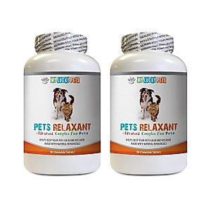 MY LUCKY PETS LLC cat Anxiety and Stress - PET Relaxant for Dogs and Cats - Anxiety Relief - Calming Complex - Premium - cat Valerian Root - 2 Bottles (180 Chewable Tablets)