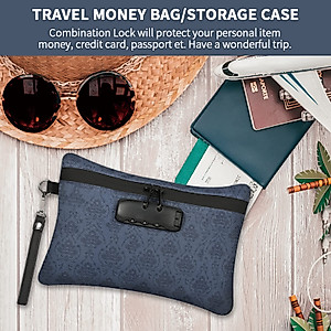 Smell Proof Bag, Smell Proof Stash Box, Smell Proof Containers with Combination Lock, Money Safe Pouch, Odor Proof Case Storage Bags for Travel, Smell Proof Case with Smell Proof Bags (Blue)