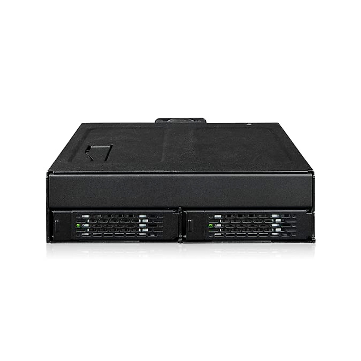 ICY DOCK ToughArmor MB105VP-B 2 x U.2 / U.3 NVMe PCIe 4.0 64Gbps SSD (up to 15 mm) to 1 x SlimSAS 8i (SFF-8654) Removable Frame Housing in 1 x 5.25 Inch Bay Black Complete Metal