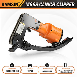 Kamsin M66S Pneumatic Lighter Clinching Clipper Air Power Clinching Gun Hartco Clipper Industrial Clip Tool Vertex Fastening Clipper Gun for Spring Mattress, Car Seat