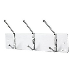 Safco Products Company Garment Hooks, 3 Hook, 18"x3-3/4"x7", Chrome