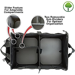 TrunkCratePro car storage organizer, trunk organizer for car, suv, jeep, jeep, truck, rv, auto - Premium Multi Compartments Collapsible car organizer, gifts & car accessories for women, men (Regular, Black) 23.6" (L) x14.6" (W) x12.5" (H)