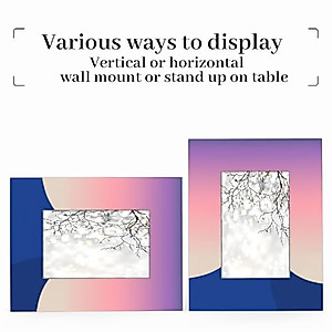 Yzrwebo Japan Mountain Fuji 5x7 Picture Frame Red Sun Wood Photo Frames High Transparent Horizontal and Vertical Tabletop Display or Wall Mounting for Family Home Gallery Office