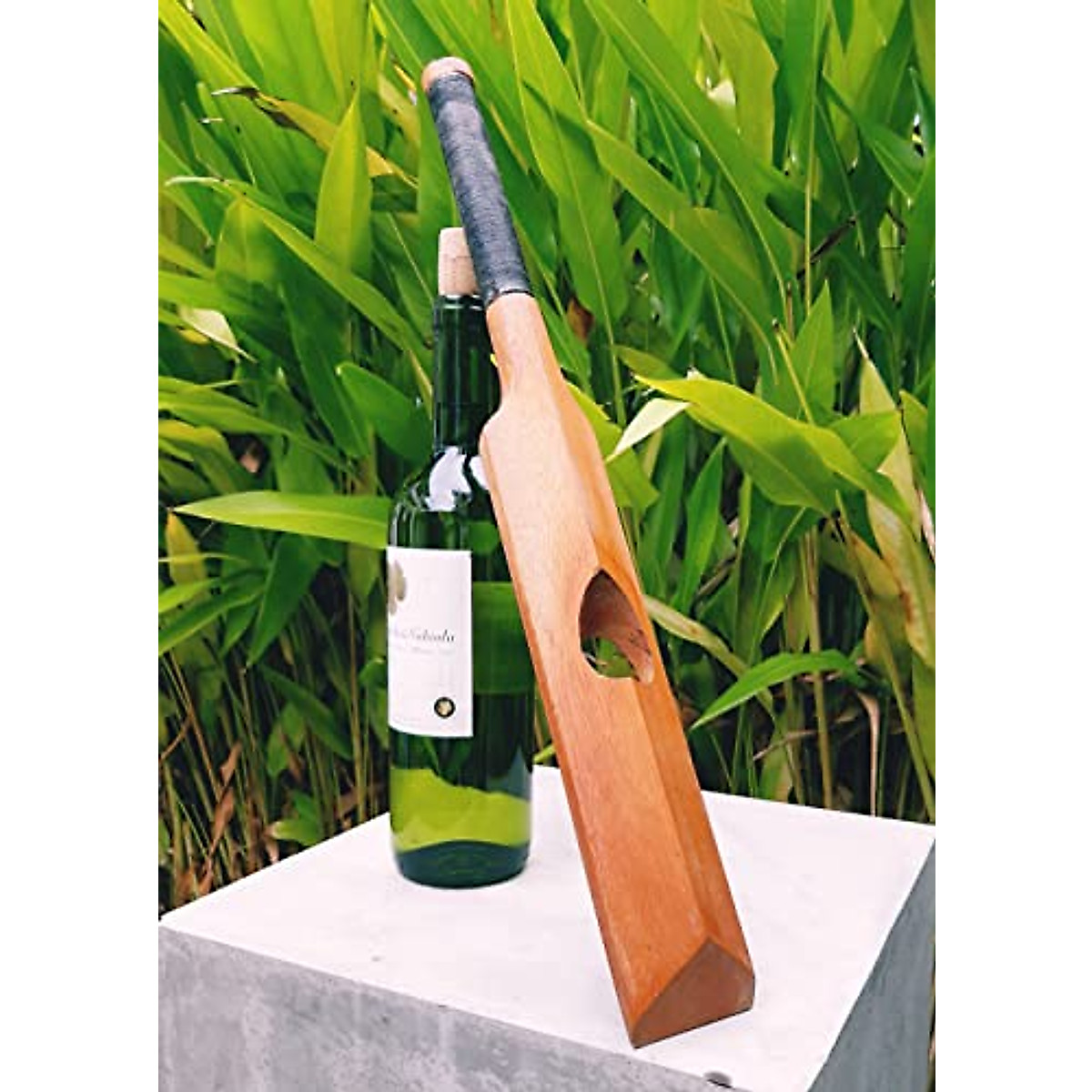 Wine Bottle Balancer/ Holder - Magic Bat - Unique Decorative Cricket Bat Design for Tabletop Display in Home, Kitchen, or Bar
