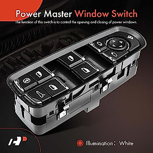A-Premium Master Power Window Switch Compatible with Porsche Cayenne 2011-2014, Macan 2015, Panamera 2010-2015 Hatchback, Front Left Driver Side, Replace# 7PP959858MDML