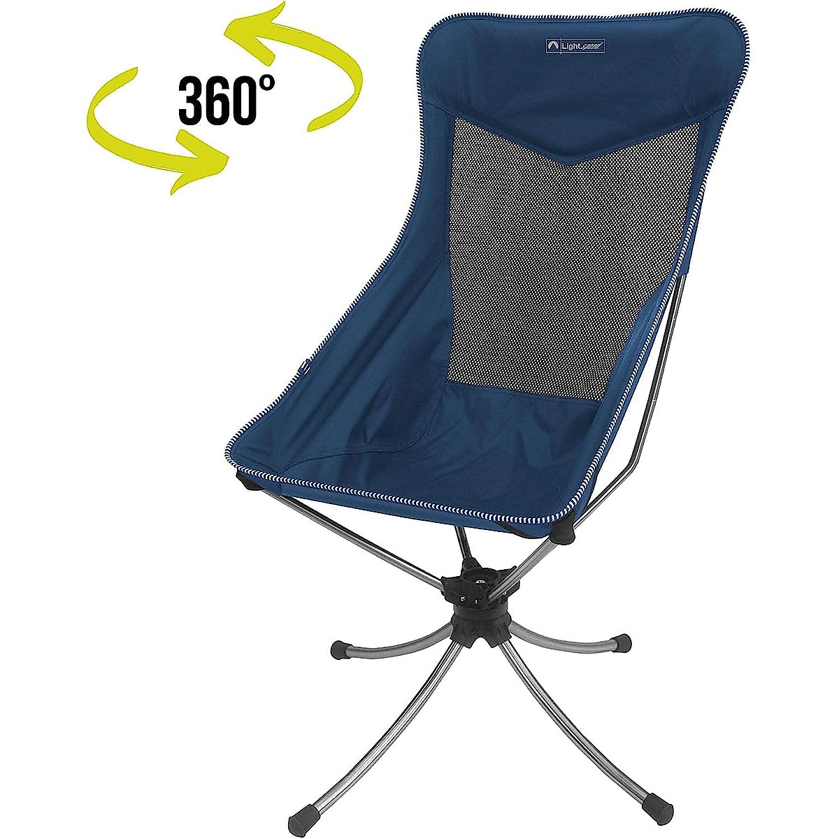 Lightspeed Outdoors Tall Swivel Camp Chair, Outdoor Seating, Blue