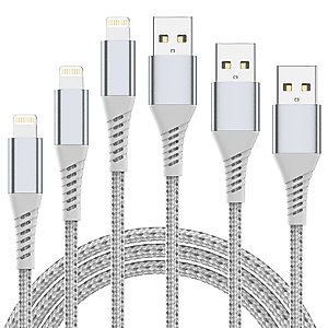 2 FT iPhone Charging Cable (3Pack, Braided) USB A to Lightning Cable 2FT iPhone Charger Cord for Car 2 Foot Short Lightning Cable for Apple iPhone 14 13 12 11 Pro Max Mini 10 8 7 Plus XR XS, AirPods