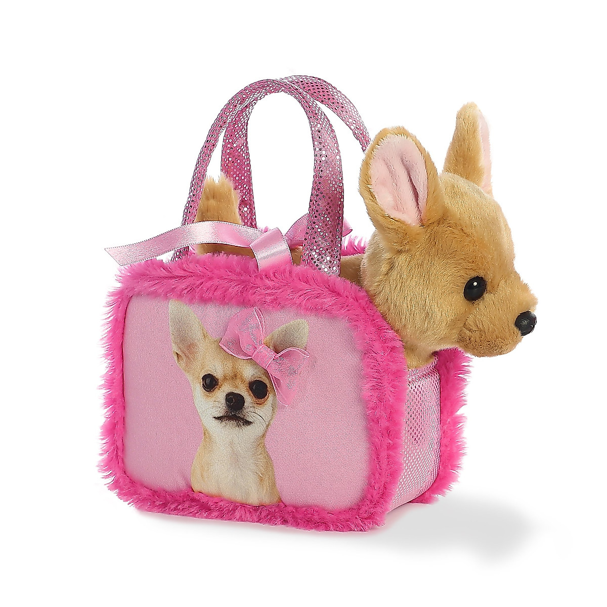 Aurora® Fashionable Fancy Pals™ Pretty in Pink Stuffed Animal - On-The-go Companions - Stylish Accessories - Multicolor 7 Inches