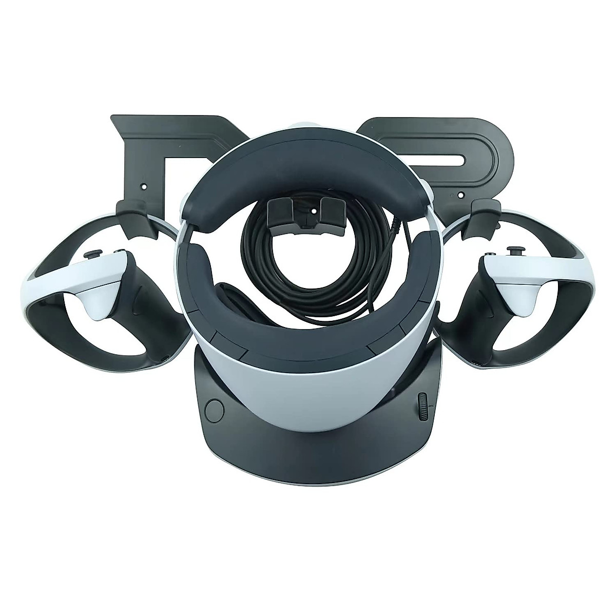 CNBEYOUNG VR Headset Wall Mount Storage Stand Hook Compatible with Quest 3S 3 Quest 2 Pro, Apple Vision Pro, Valve Index, PSVR 2, HTC Vive, Pico 4, Pimax VR MR XR Headsets and Controllers (Black)