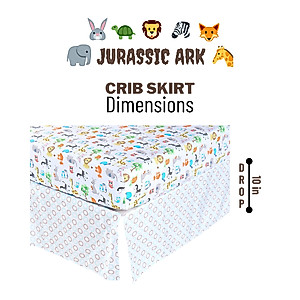 Baby Bees 4 Pieces Jurassic Ark Crib Bedding Sets for Boys and Girls | Baby Bedding Set of Crib Sheet, Quilt, Dust Ruffle for Standard Size Crib