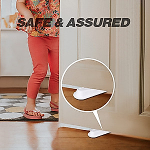 FASTENER TREE 4 Pack Door Stop Wedge, White Door Wedge Stoppers Rubber Door Holder Works on Tile, Concrete, Carpet, Wooden Floor 1" High