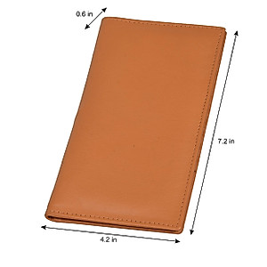 LeatherBoss Genuine Leather Credit Card Holder Tall Wallet With 18 Credit Card Slots for men women, Tan