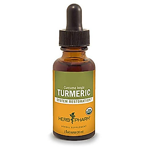Herb Pharm Certified Organic Turmeric Root Extract for Musculoskeletal System Support - 1 Ounce (DTURM01)