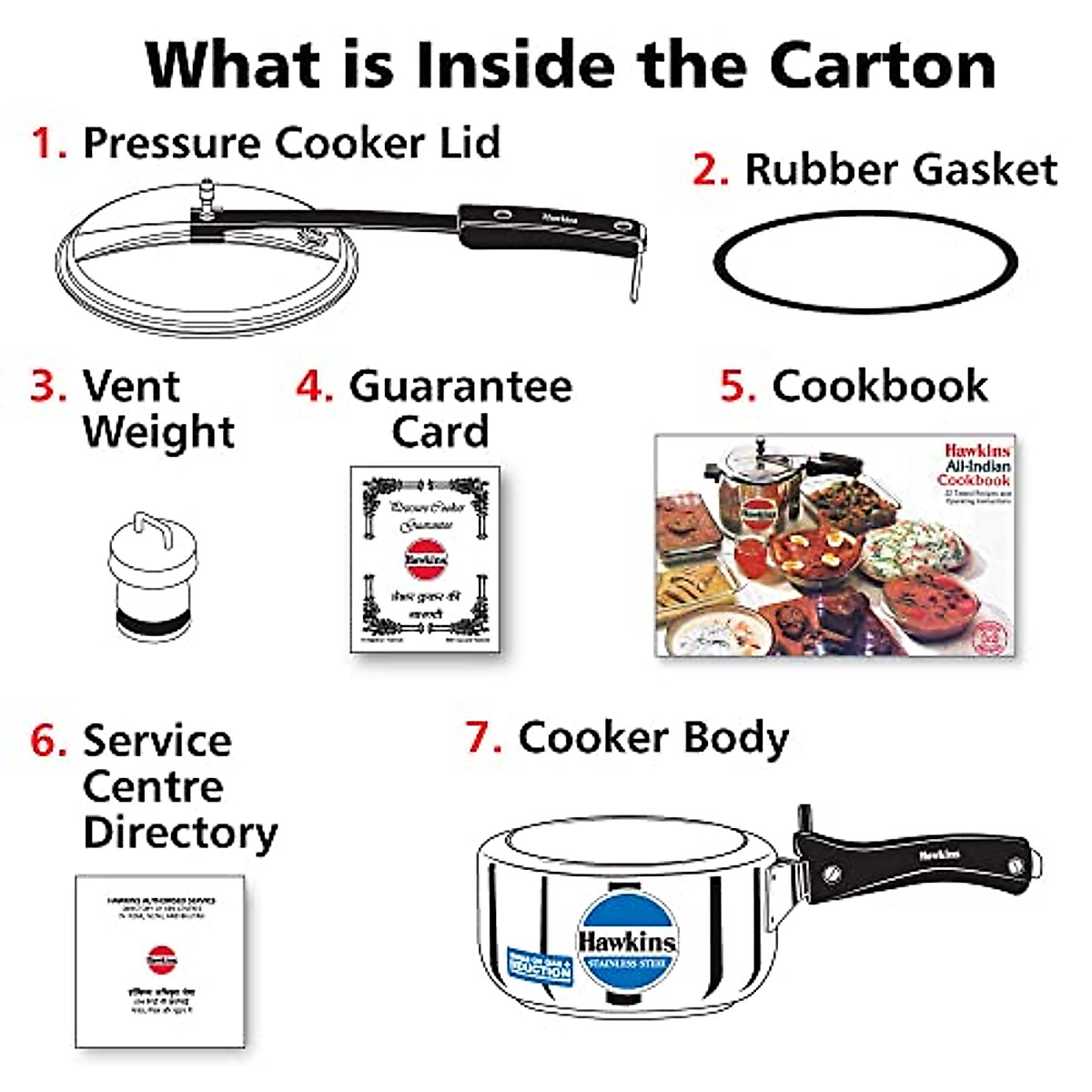 Hawkins Stainless Steel Pressure Cooker, 1.5 Liter, Silver