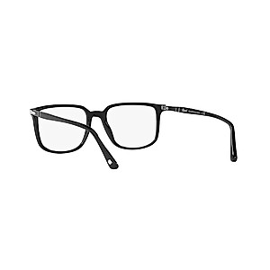 Persol Men's PO3275V Rectangular Prescription Eyewear Frames, Black/Demo Lens, 52 mm