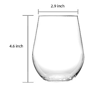 unkno Stemless Plastic Wine Glasses 20 ounce - Acrylic Red Wine Glasses (set of 6) Dishwasher Safe, BPA Free