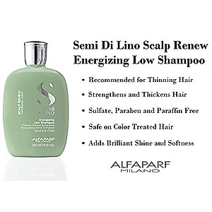 ALFAPARF MILANO Semi di Lino Scalp Renew Sulfate Free Shampoo for Thinning Hair - Scalp Revitalizing Shampoo for Color Treated Hair - Regains Balance, Strength & Body with 5 Unique Complexes (8.45oz)