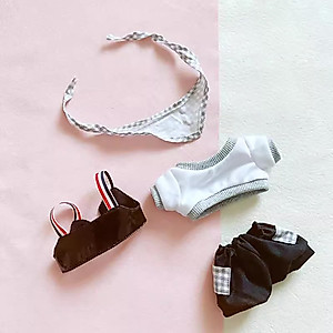 niannyyhouse 20cm Plush Doll Clothes Loose Scarf Vest T-Shirt Pants 8in Soft Stuffed Plush Toy Accessories Dress Up