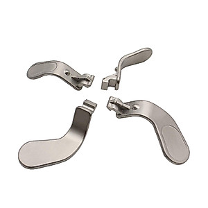 E-MODS GAMING Metal Stainless Steel Paddles Hair Trigger Locks Replacement Parts for Elite Series 2 Controller, Xbox One Elite Controller - 4PCS(2 Medium & 2 Mini) (Silver)