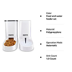 Pets Automatic Feeder Set,Cats Dogs Water Dispenser and Food Feeder,Gravity Feeder for Small Animals (Food and Water Feeder Set)