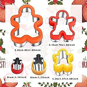 ETERSION Gingerbread Cookie Cutters 5 Pieces 5 Sizes 1" to 4.9" Gingerbread Man Cookie Cutter