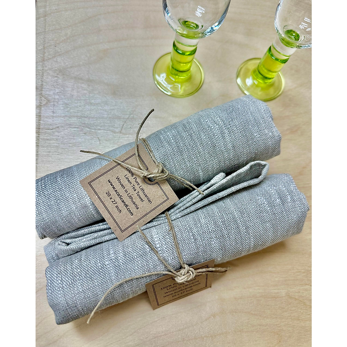 Trendy Tripper 100% Pure Lithuanian Linen Tea Towel Natural White Melange 20” x 27” (Natural White Melange, 1)