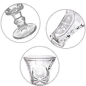 Youeon 12 Pack 1.2 Oz Shot Glasses Set, Clear Cordial Glasses, Fancy Shot Glasses, Mini Wine Glass with Heavy Base, Sherry Glasses Small Goblet Glasses for Tequila, Liquor, Whiskey, Vodka