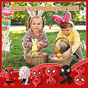 Spider Birthday Party Favors for Kids, 24pcs Mini Mochi Easter Egg Fillers Gift Squishy for Kids, Cute Squishies Pack Gift for His Amazing Friends Boys Girls, Bulk Things Used for Easter Eggs Hunt Treasure Box Prizes Goodie Pinata Filler
